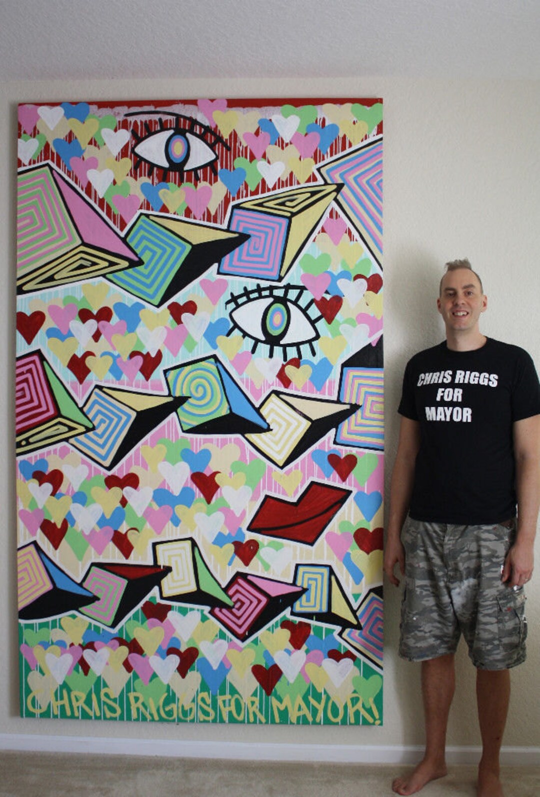 Chris Riggs Big Giant Huge Abstract Cubism Heart Urban - Etsy