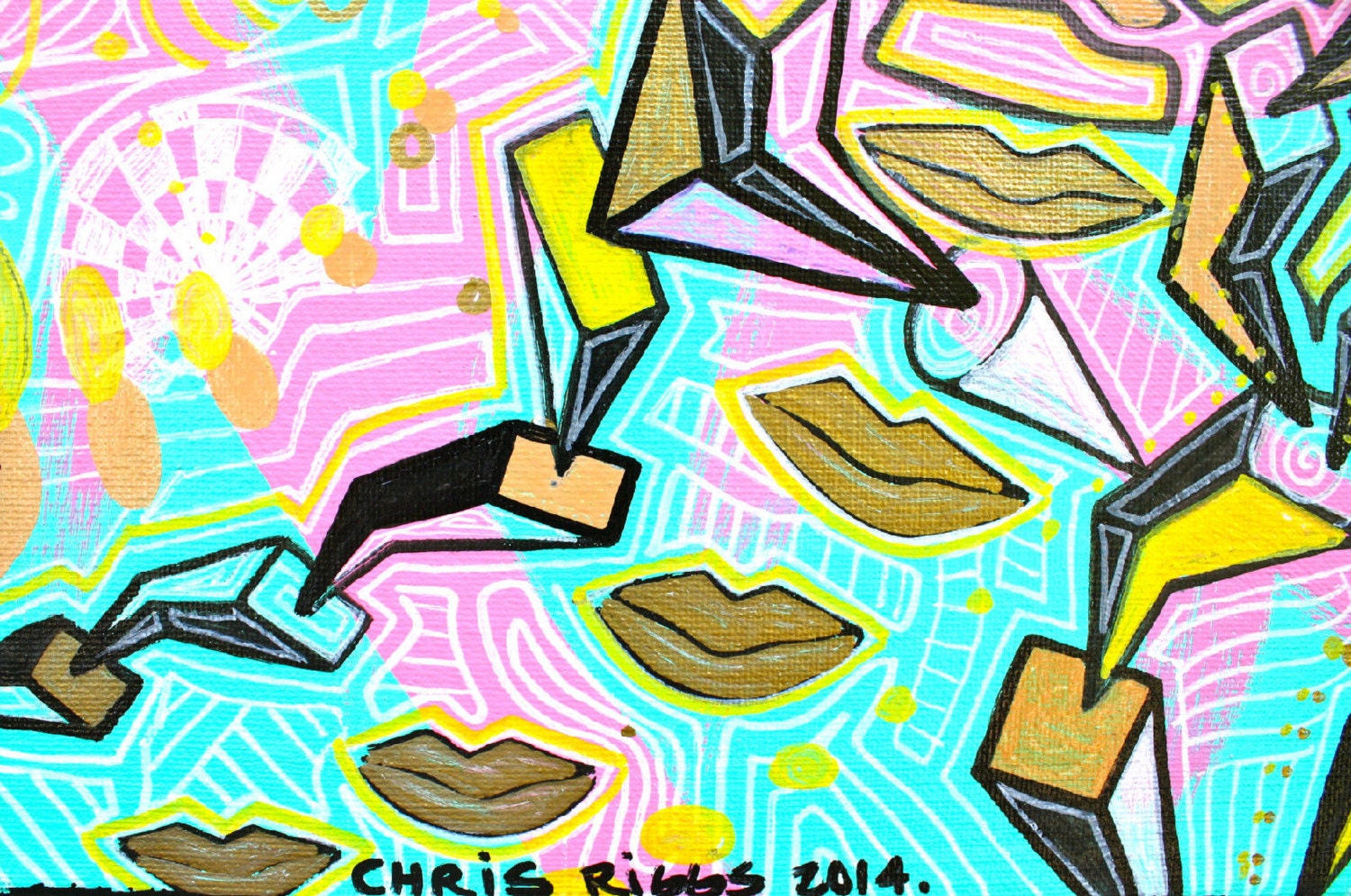 Chris Riggs Abstract Portrait Painting on Canvas Modern | Etsy