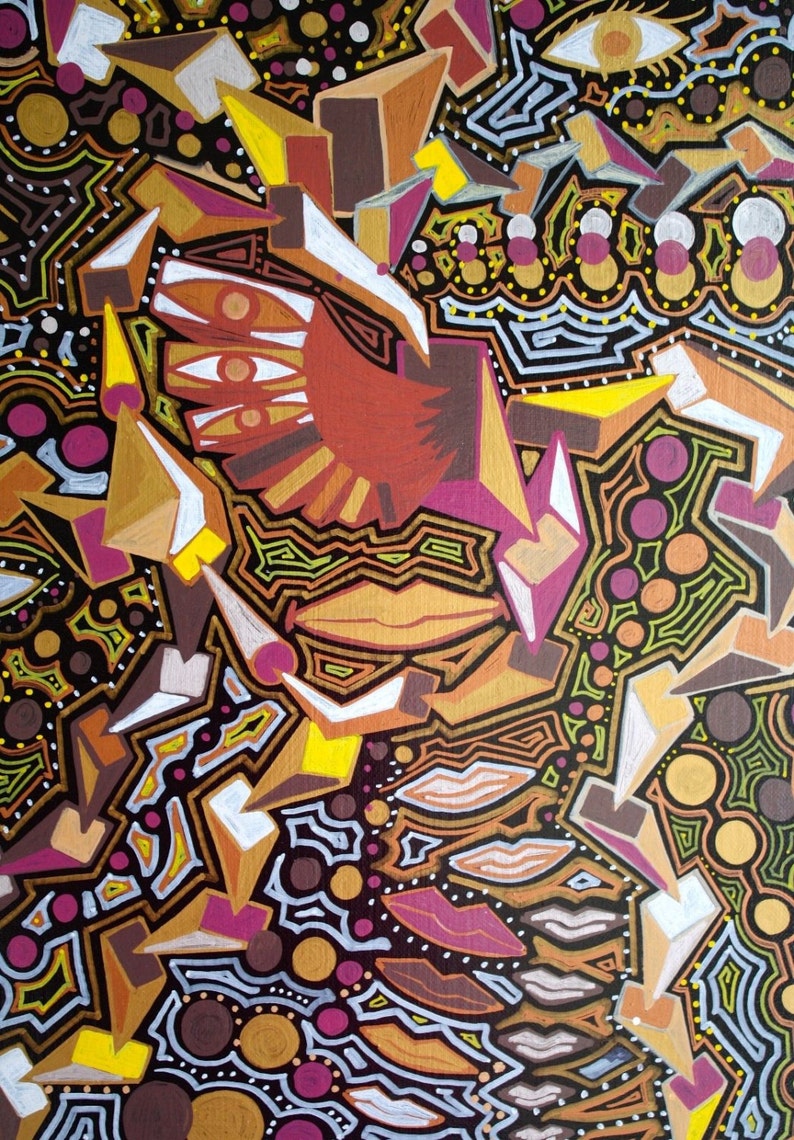 Chris Riggs Abstract Portrait Painting Black Canvas Modern - Etsy