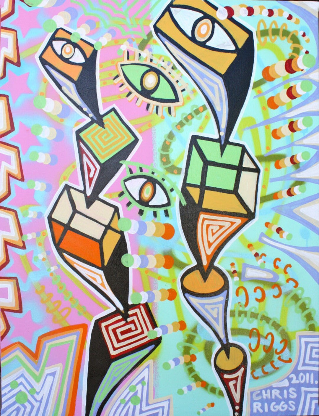 Chris Riggs Big Abstract Original Painting Modern Street Art - Etsy