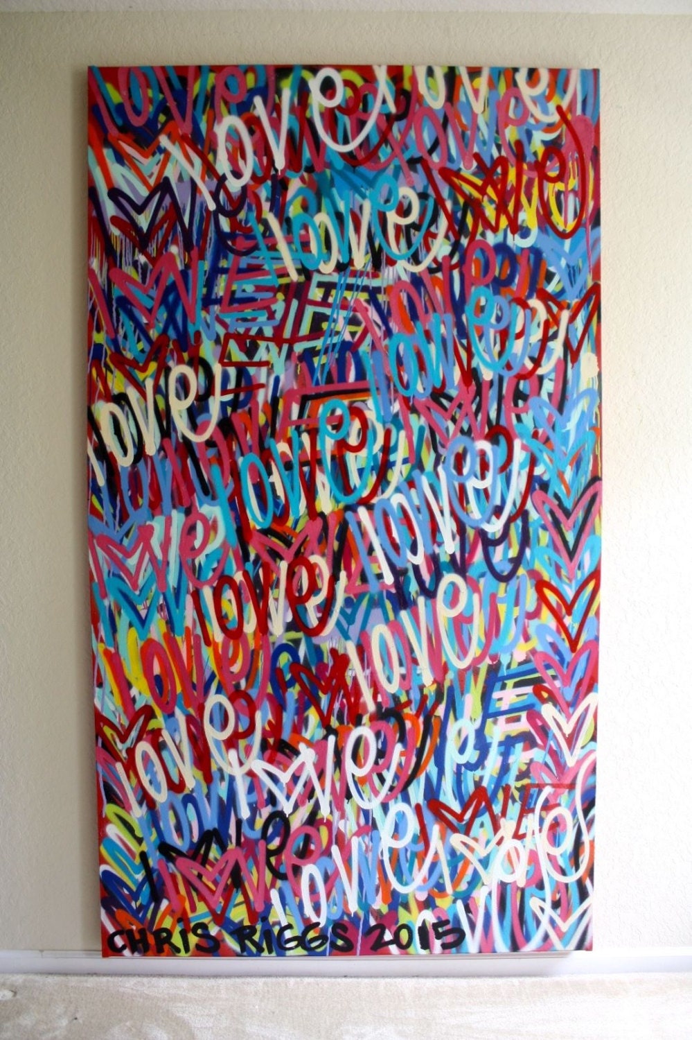 Chris Riggs Original Love Modern Spray Painting Street Art Contemporary ...