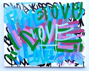 Chris Riggs Original Flower Painting Modern Street Art - Etsy