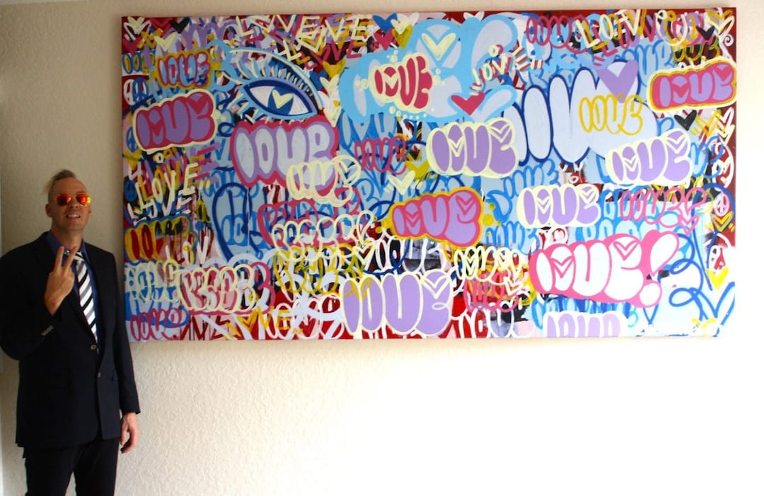 Chris Riggs Original Love Bubble Letters Hearts Modern Contemporary ...