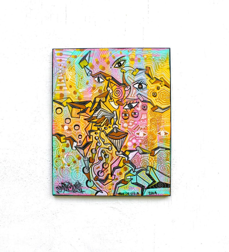 Chris Riggs Abstract Portrait Painting on Canvas Modern - Etsy