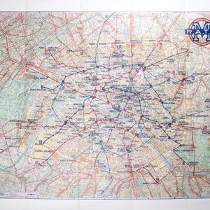 Large Paris Subway Map With Numbered Lines 1953 Tarride - Etsy