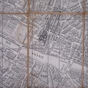 Large French Map of Paris Plan Routier De La Ville Et Faubourg 1785 ...