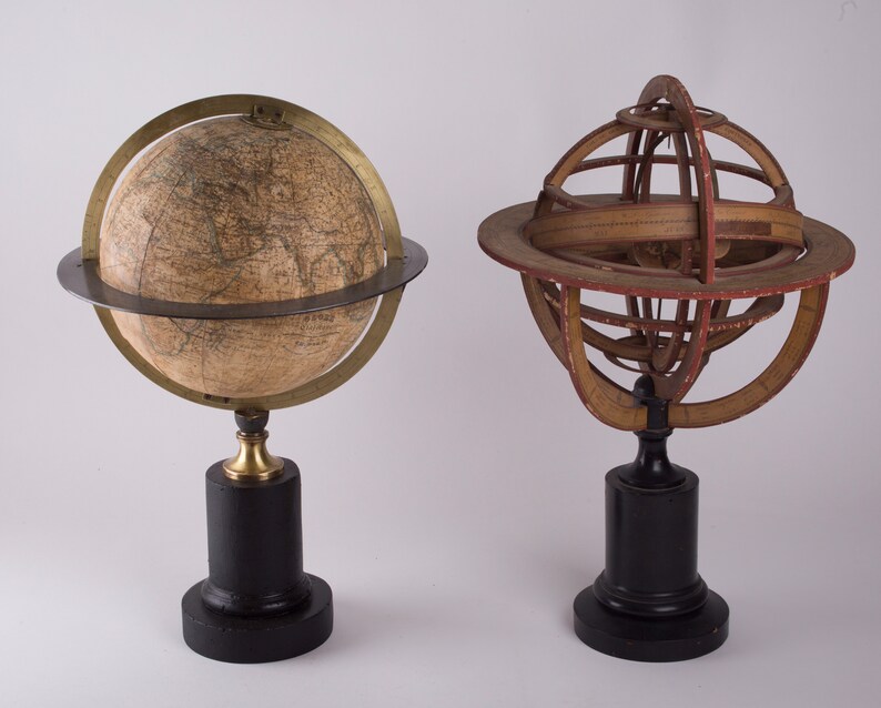 1844 Charles Dien 10" FRENCH Terrestrial Globe Antique Brass Meridian ...