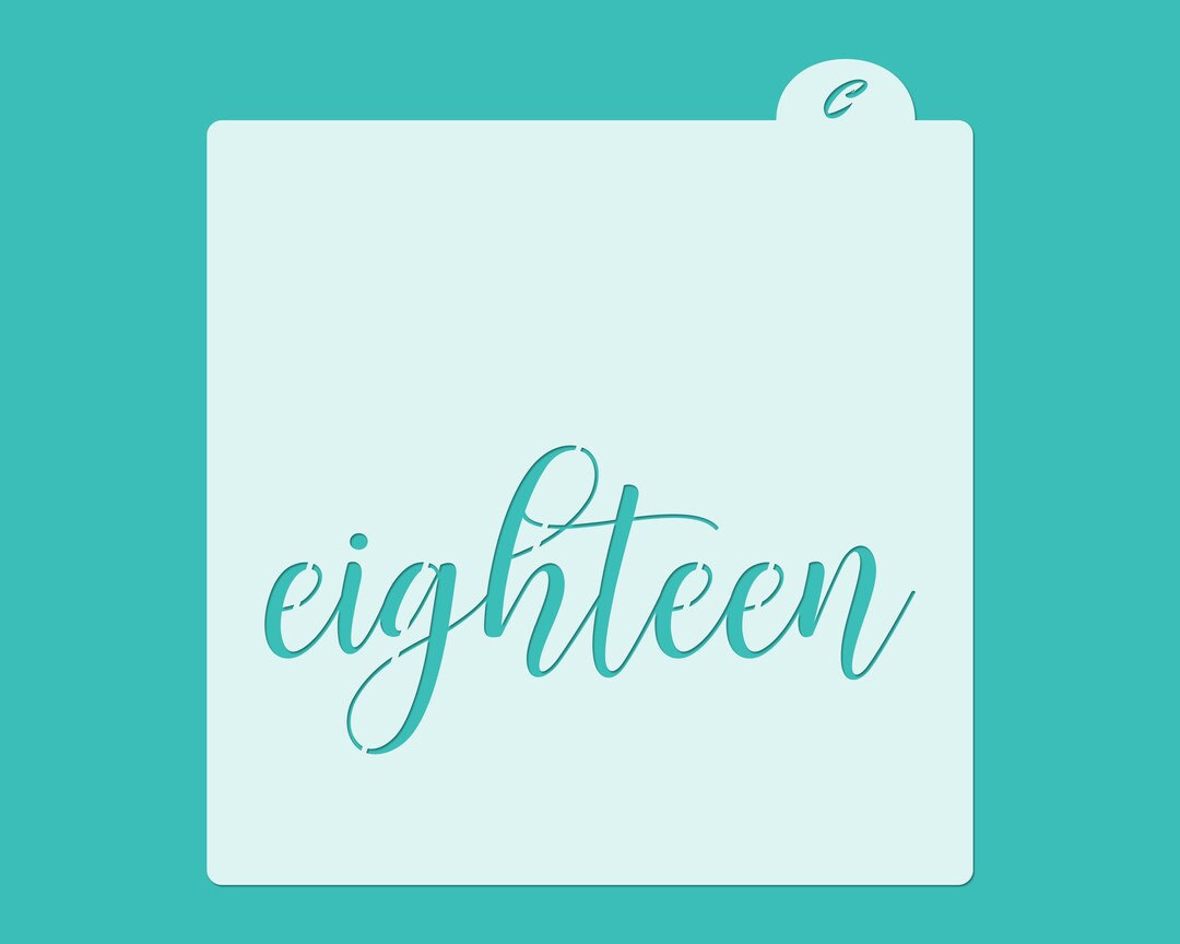 Lettered Number 18 eighteen Stencil Cookie Stencil Cake - Etsy