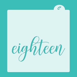 Lettered Number 18 eighteen Stencil Cookie Stencil Cake - Etsy