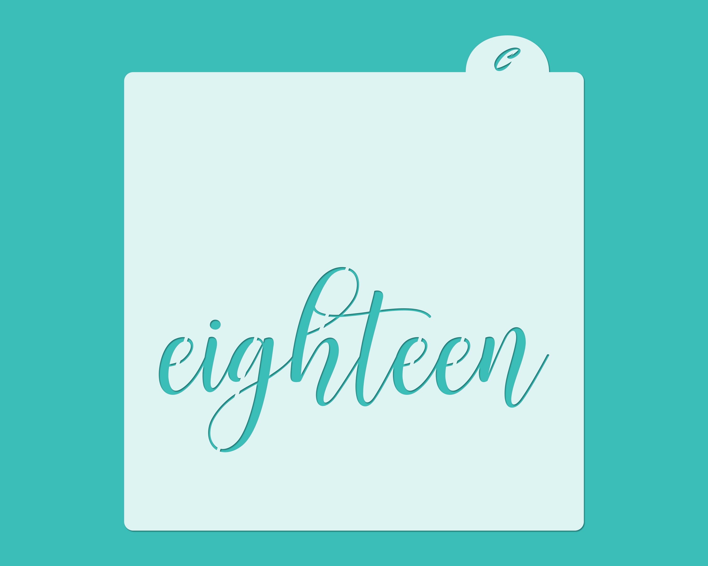 Lettered Number 18 eighteen Stencil Cookie Stencil Cake | Etsy