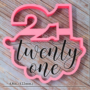 Number 21 Twenty One Custom Made Cookie Cutter With Letters - Etsy