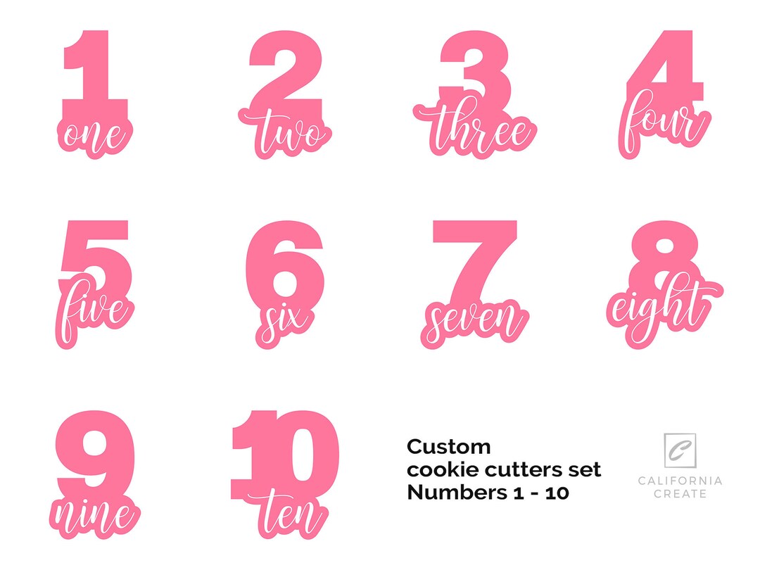 Custom Cookie Cutters Set Numbers 1 2 3 4 5 6 7 8 9 - Etsy