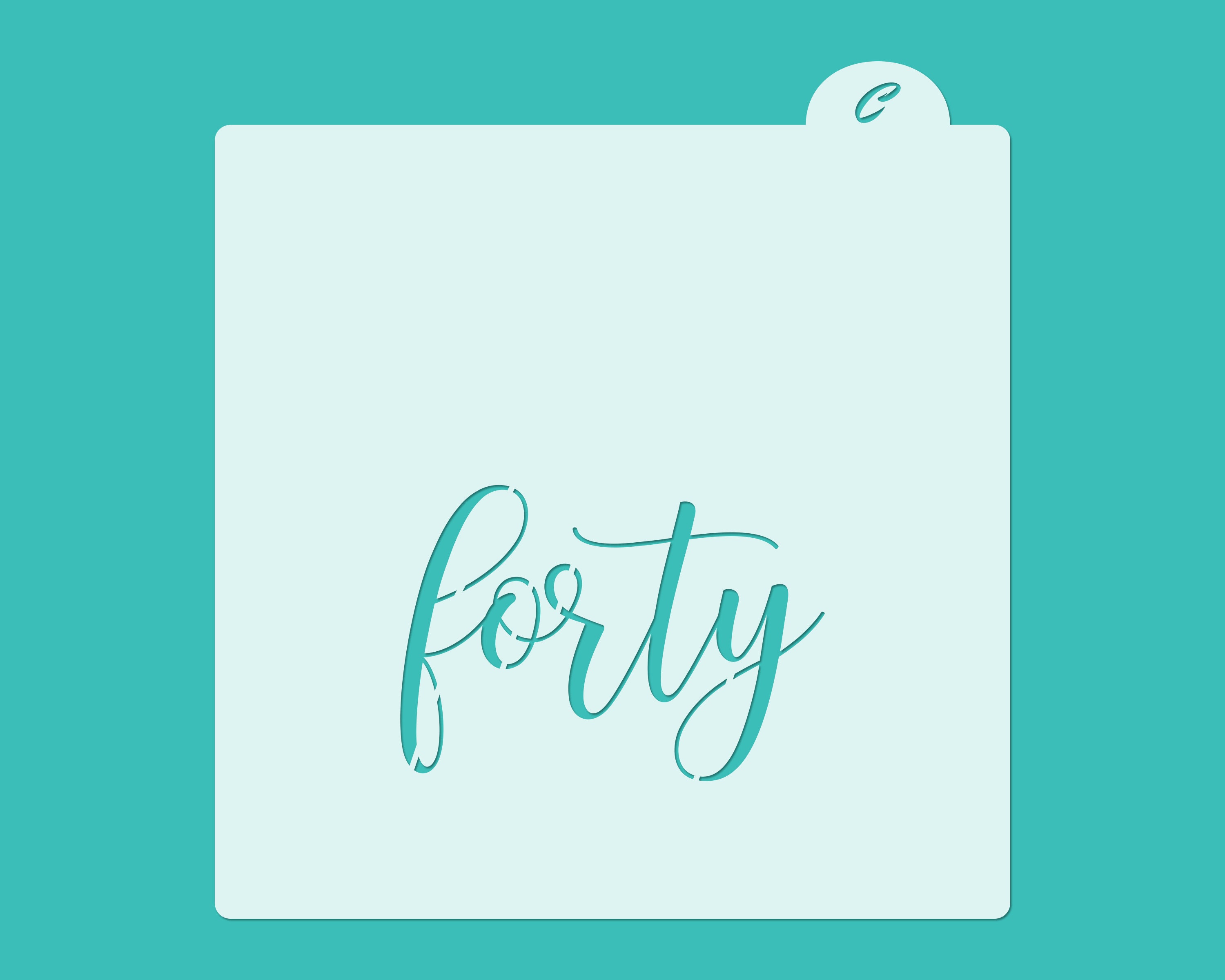 Lettered Number 40 forty Stencil Cookie Stencil Cake | Etsy