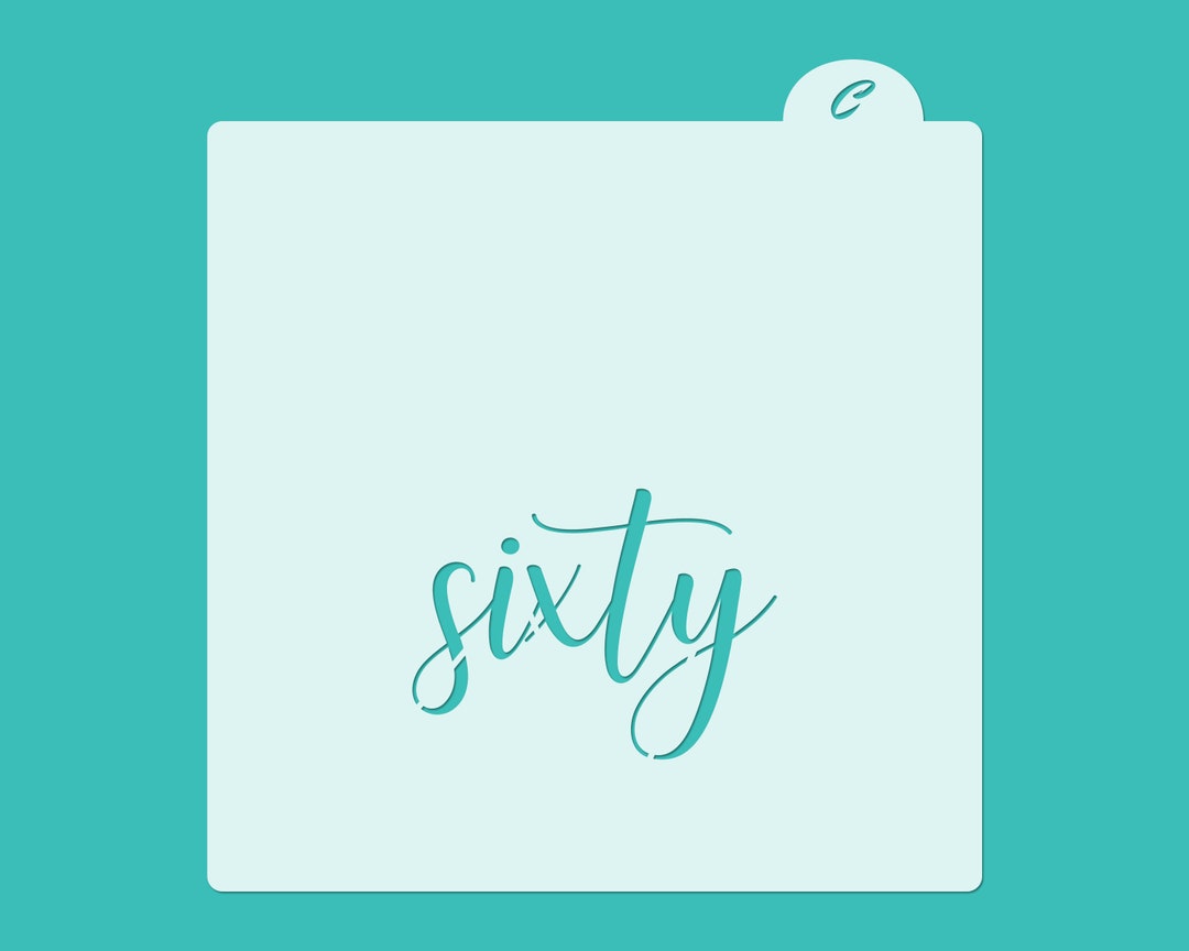 Lettered Number 60 sixty Stencil Cookie Stencil Cake - Etsy