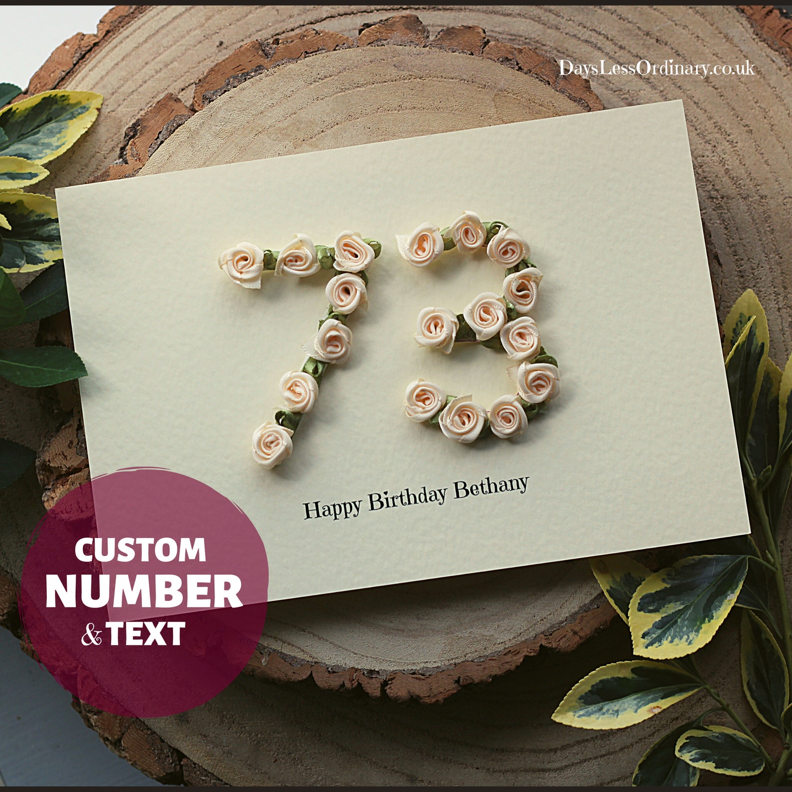 Personalised 73 Birthday Card Wife, Boxed Special Age Card, Handmade 73 ...