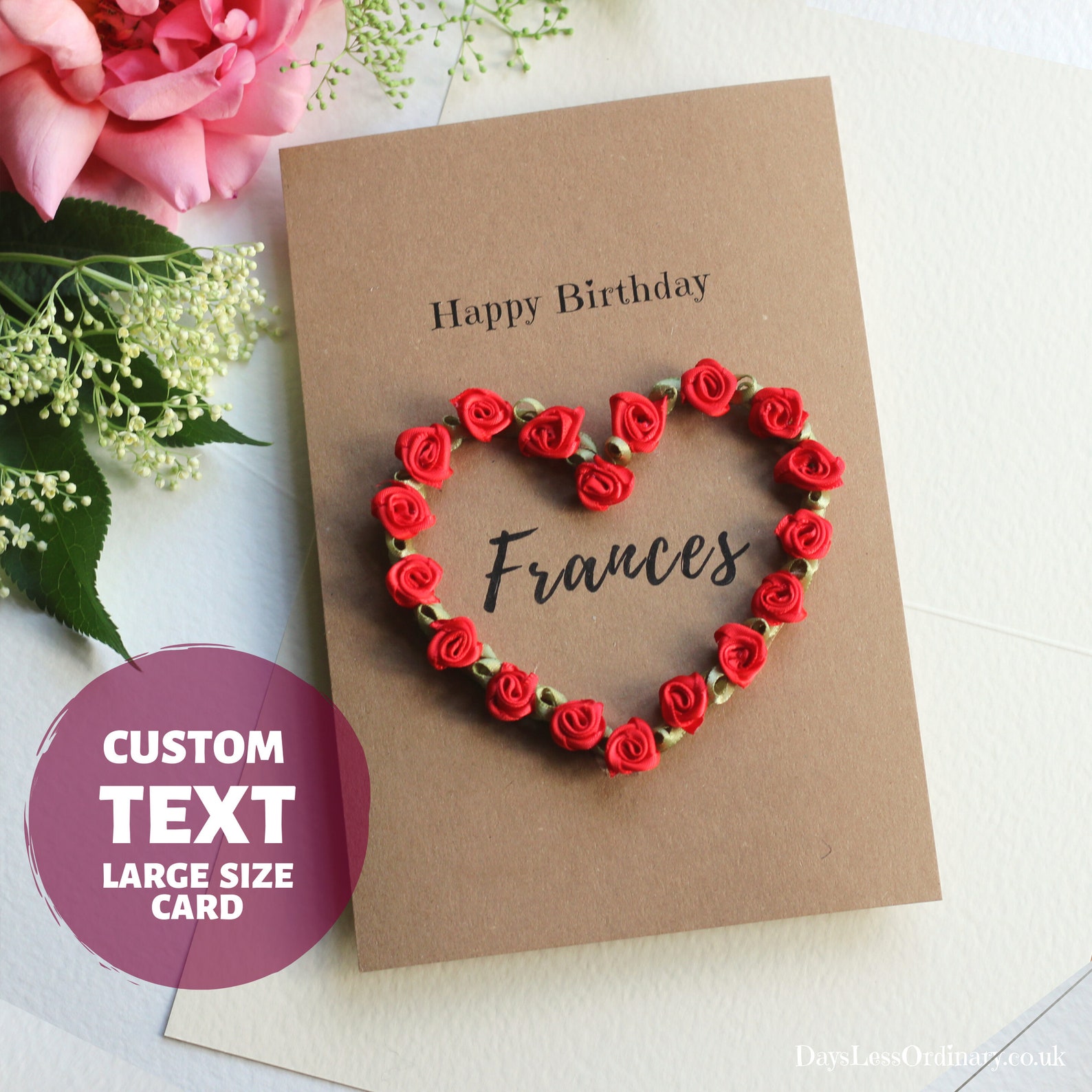 Handmade Romantic Birthday Card for Her Personalised Happy 30 | Etsy