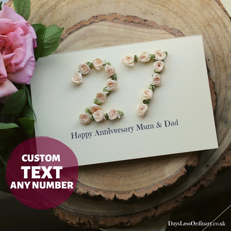 27th Wedding Anniversary Handmade Card Wife Custom Numbers Etsy 27th Wedding Anniversary Handmade Card Wife Custom Numbers Etsy