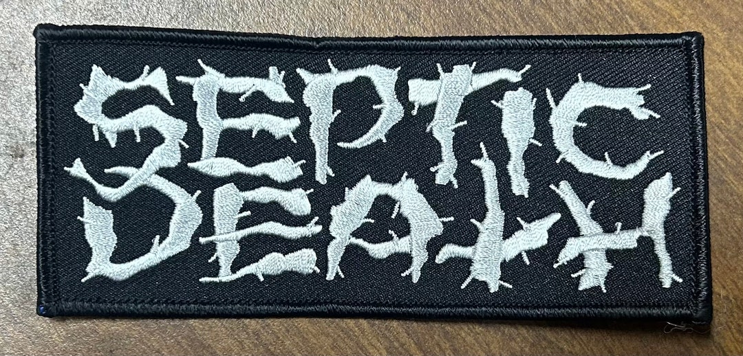 Septic DEATH Logo Embroidered Patch Heavy Metal Death Black Thrash ...