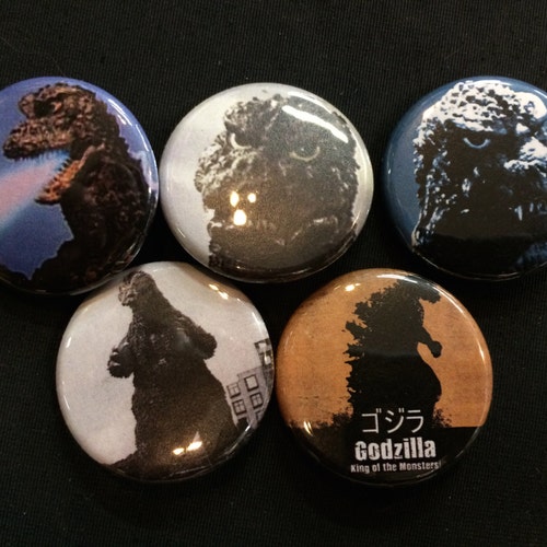 GODZILLA Button Pin Badge Set Japan Japanamation Todai | Etsy