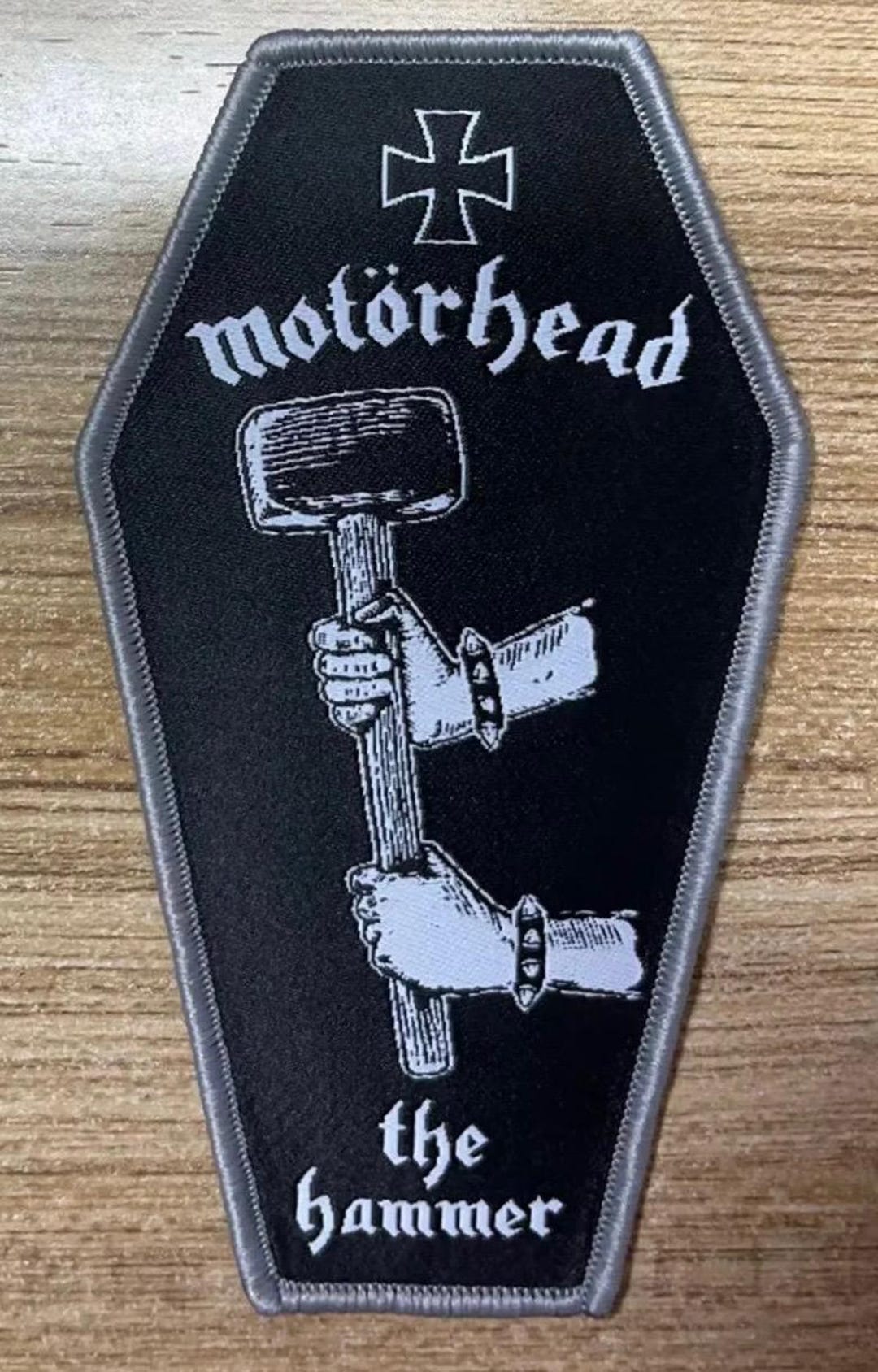 MOTORHEAD Hammer Coffin Shaped Woven Patch Heavy Metal Death Black ...