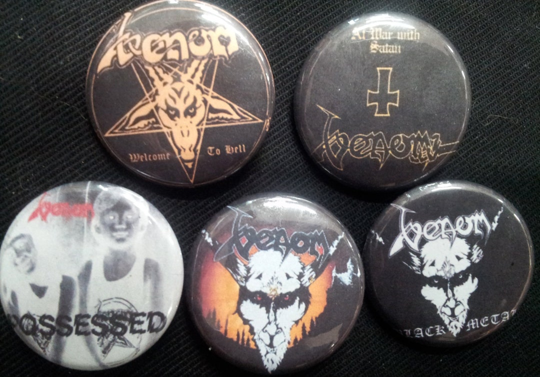 VENOM Button, Pin, Badge Set Punk Metal Crust Doom Black Death Grind ...