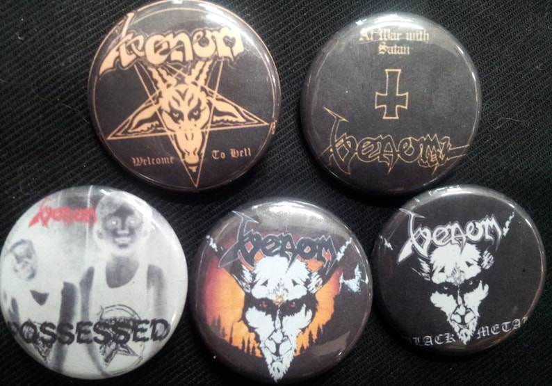 VENOM Button, Pin, Badge Set - Punk Metal Crust Doom Black Death Grind ...