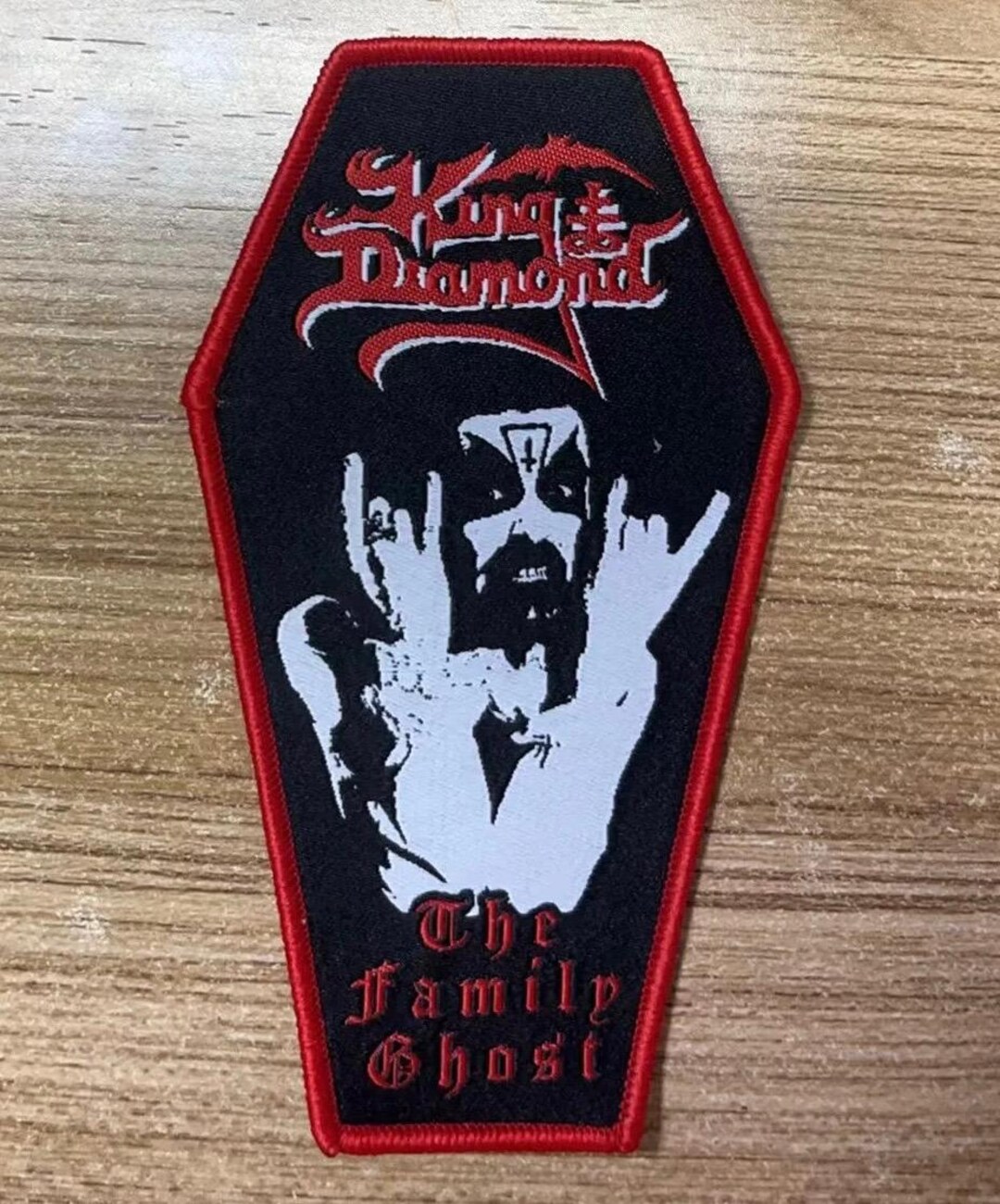Kingdiamond Family Ghost Coffin Shaped Woven Patch Heavy Metal Death Black Thrash Speed ...