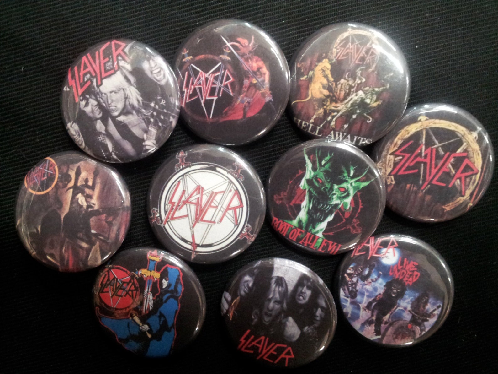 SLAYER Button Pin Badge Set Punk Metal Crust Doom Black - Etsy