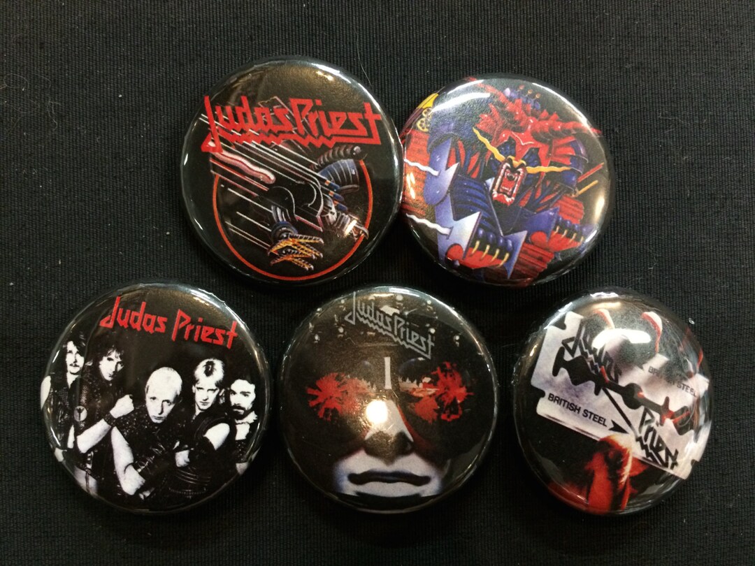 JUDAS PRIEST Button, Pin, Badge Set - Punk Metal Crust Doom Black Death ...
