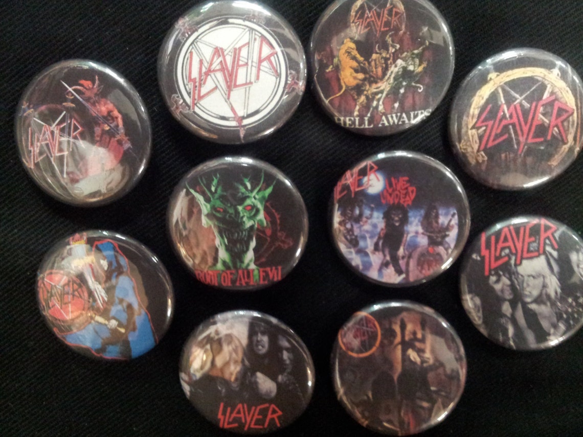 SLAYER Button Pin Badge Set Punk Metal Crust Doom Black - Etsy