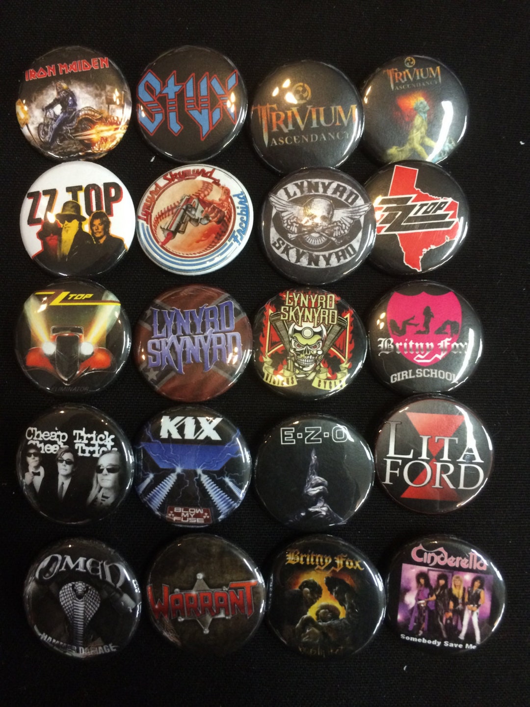 006 Glam Heavy Metal Hard Rock Southern Button, Pin, Badge - Etsy