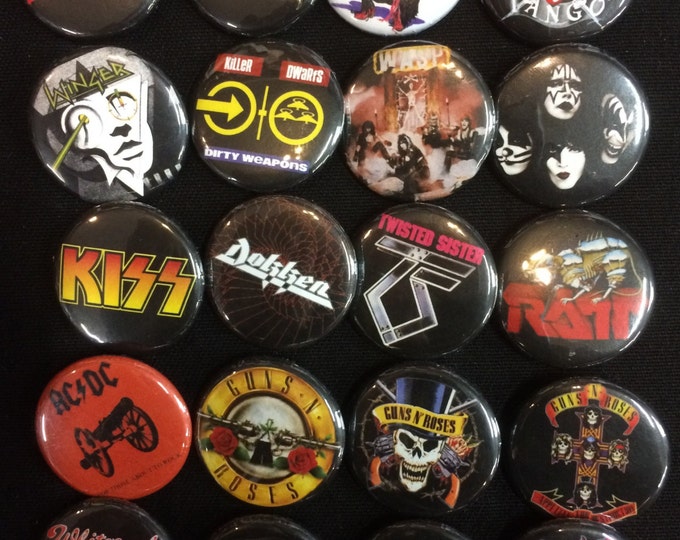 002 Glam Heavy Metal Hard Rock Southern Button Pin Badge - Etsy