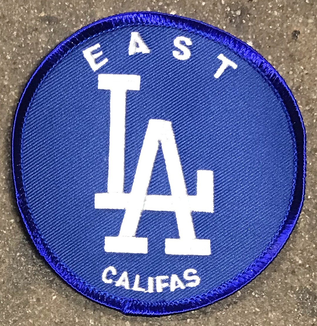 EAST LA Los Angeles Embroidered Baseball Dodgers World Series Sports Woven Cartoon Novelty ...