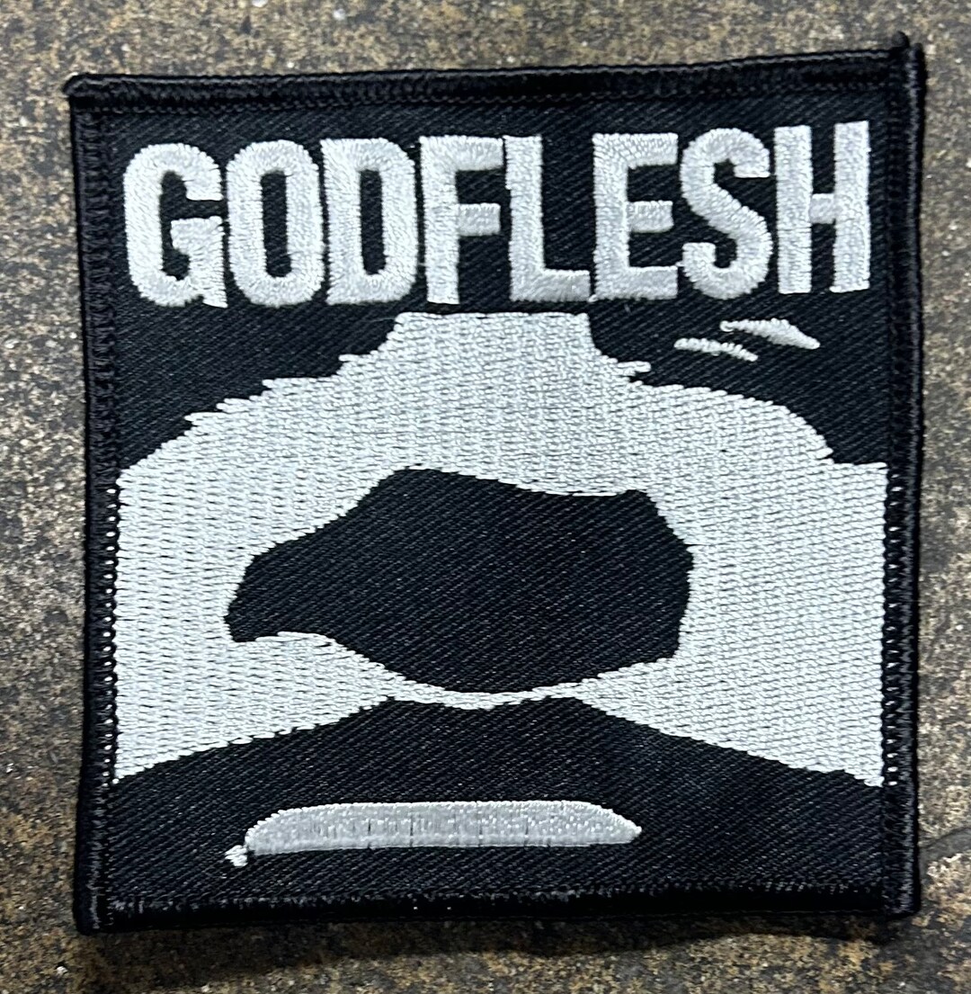 GODFLESH Embroidered Face Logo Patch Heavy Metal Death Black Thrash Speed Woven Cartoon Novelty ...