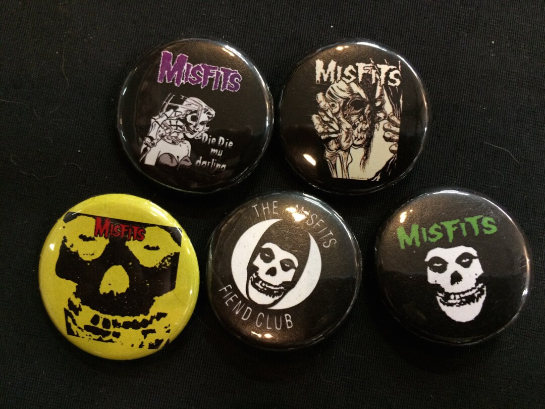 MISFITS Button, Pin, Badge Set - Punk Metal Crust Doom Black Death ...