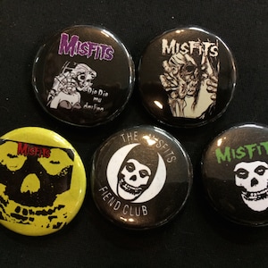 MISFITS Button Pin Badge Set Punk Metal Crust Doom Black - Etsy