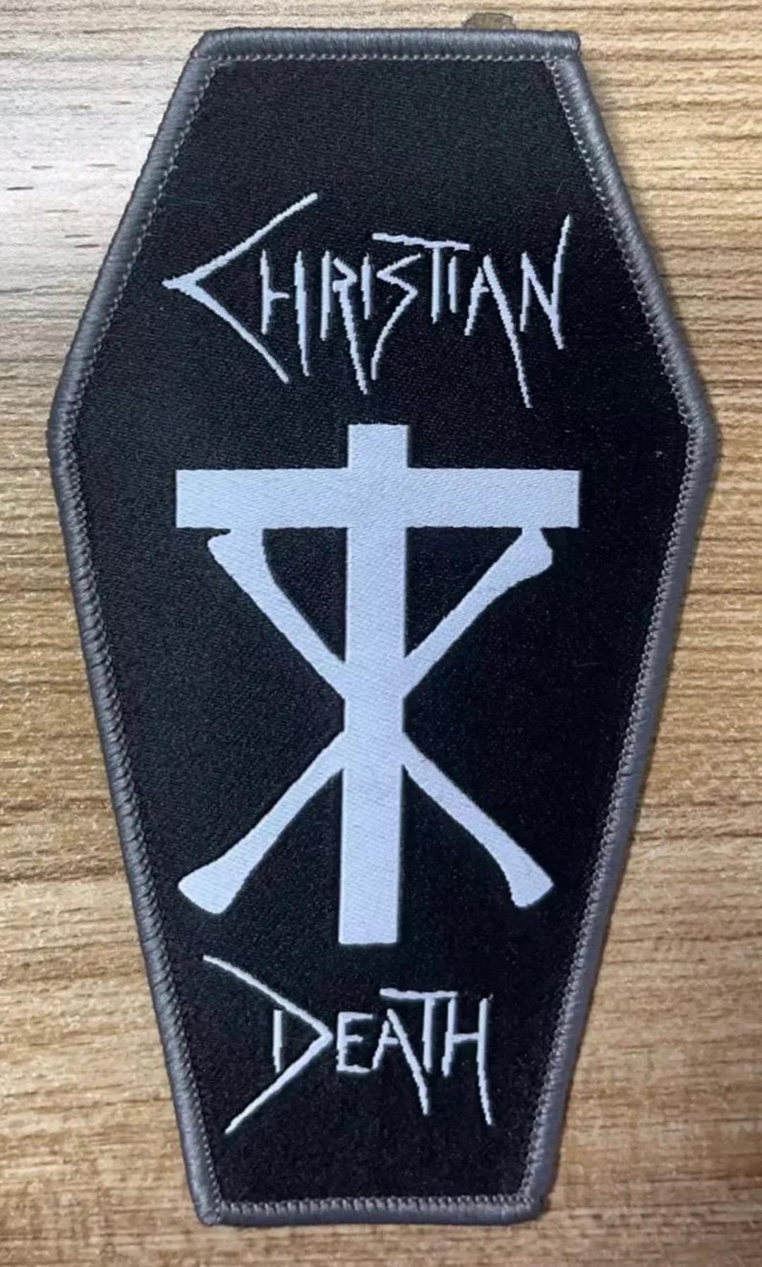 Christiandeath Symbol Coffin Shaped Woven Patch Heavy Metal Death Black ...