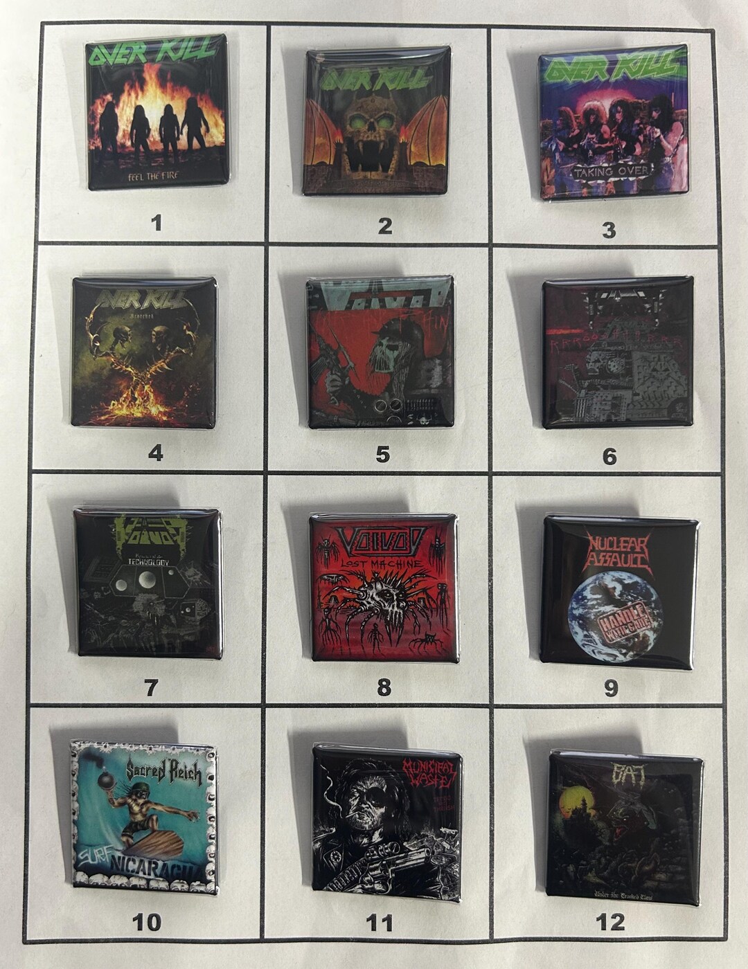 1.5" Speed2024-001 Square Buttons Heavy Death Thrash Grind Punk Crust ...