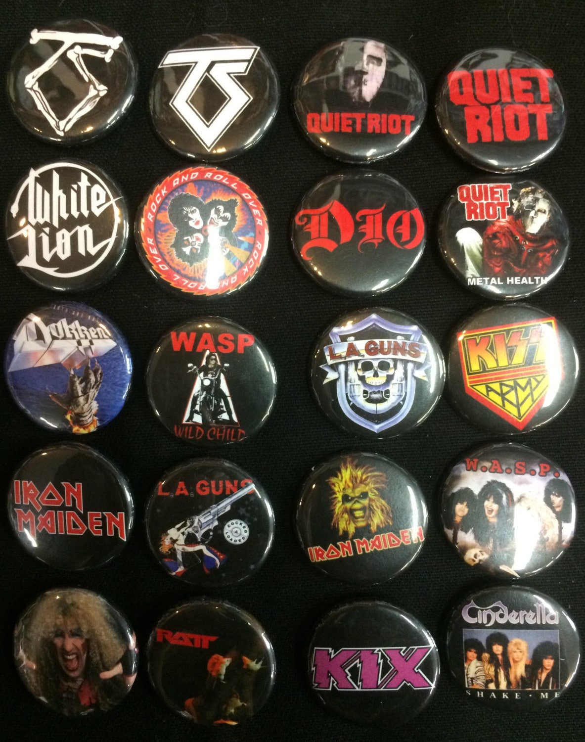 001 Glam Heavy Metal Hard Rock Southern Button, Pin, Badge - Etsy