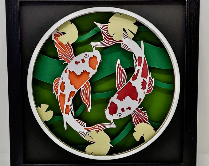 Koi Fish Shadow Box - Etsy