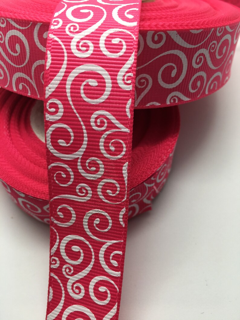 3 Yards 7/8'USA DESIGNER Preppy White Swirl Loops on Hot | Etsy