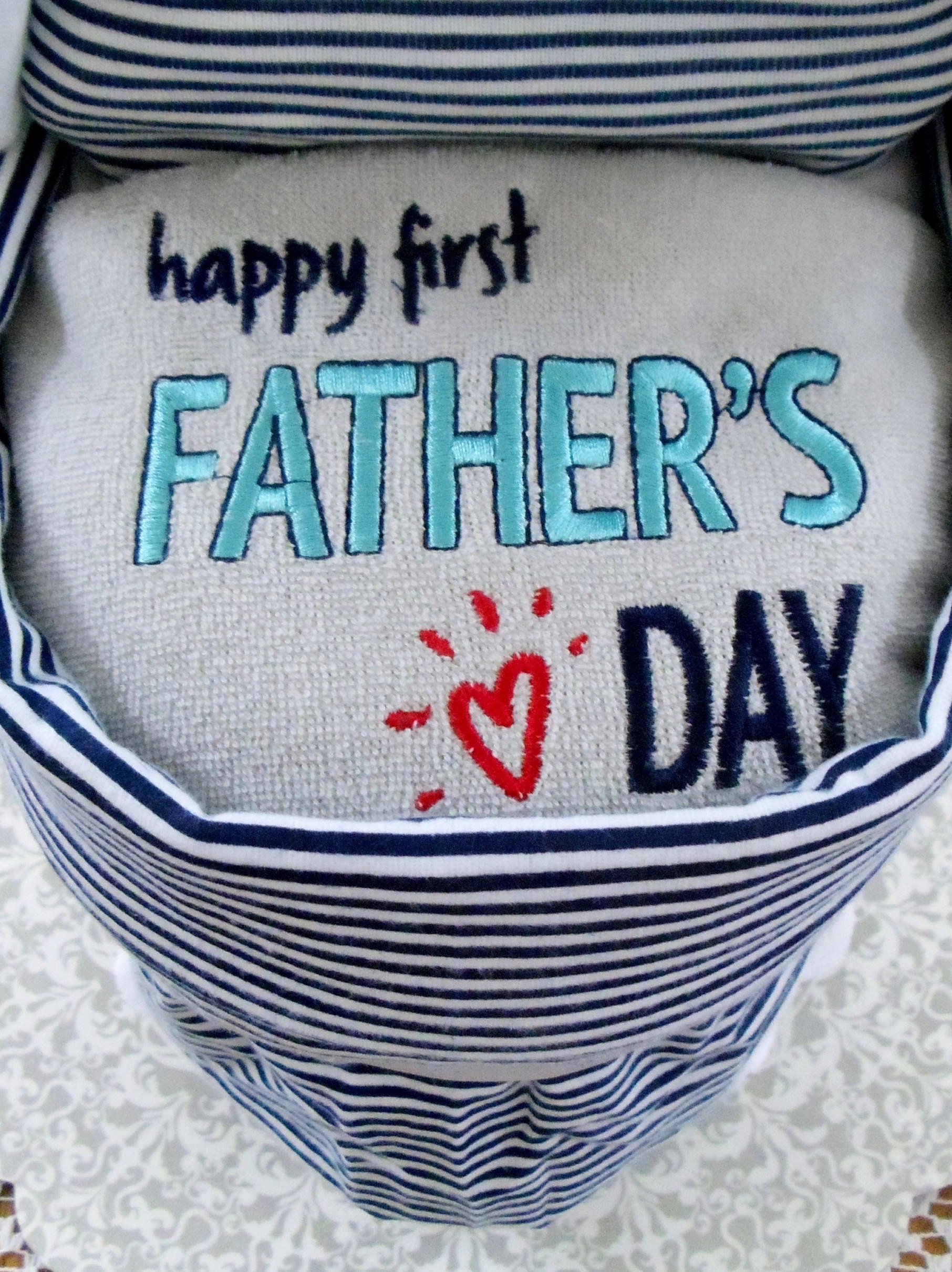 First Father's Day Bassinet Diaper Cake & Baby Shower Centerpiece ...