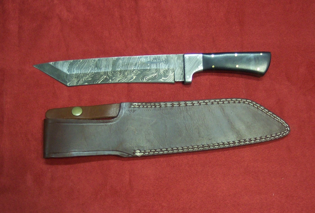Custom Handmade Blaze Pattern Damascus Steel Cleaver/machete Knife With ...