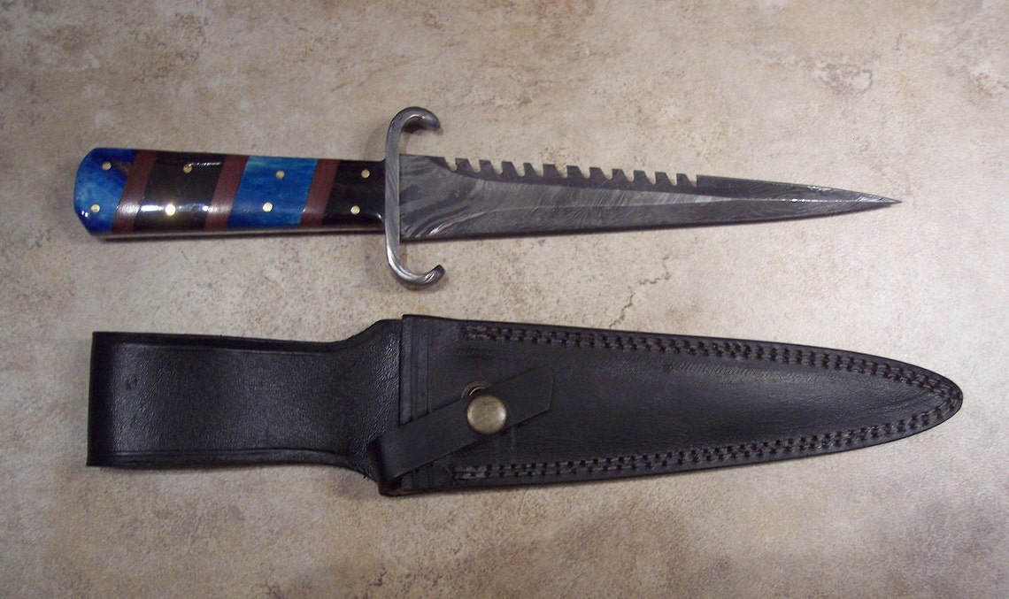 Custom Handmade Damascus Steel Toothpick Style Dagger Knife - Etsy