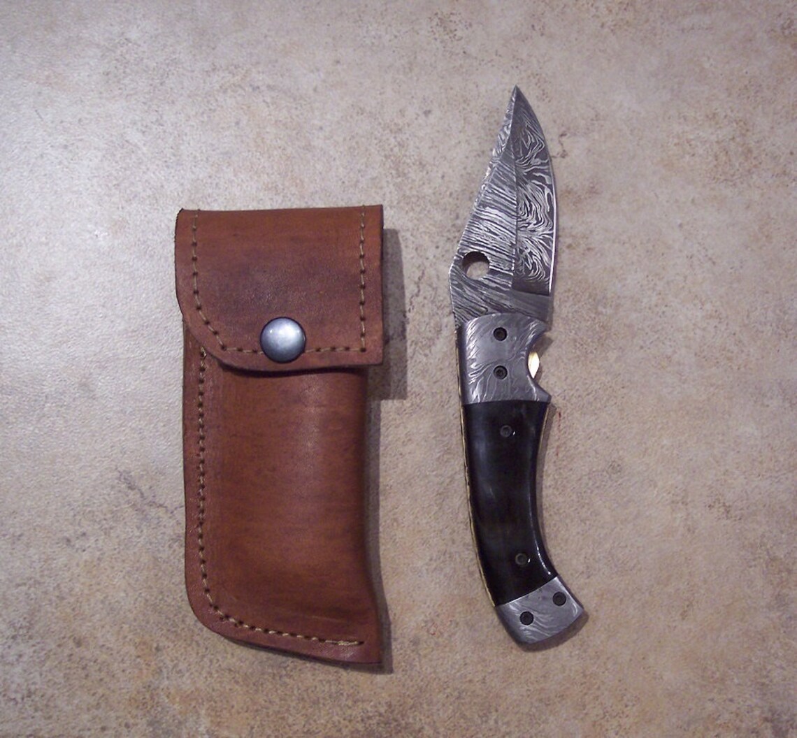 Custom Handmade Firestorm Pattern Damascus Steel Folding Knife With ...