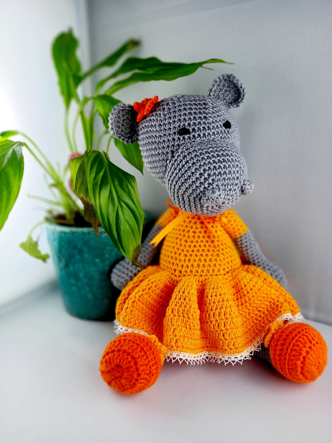 Miss Hippopotamus - Amigurumi Cuddly Toy - Etsy