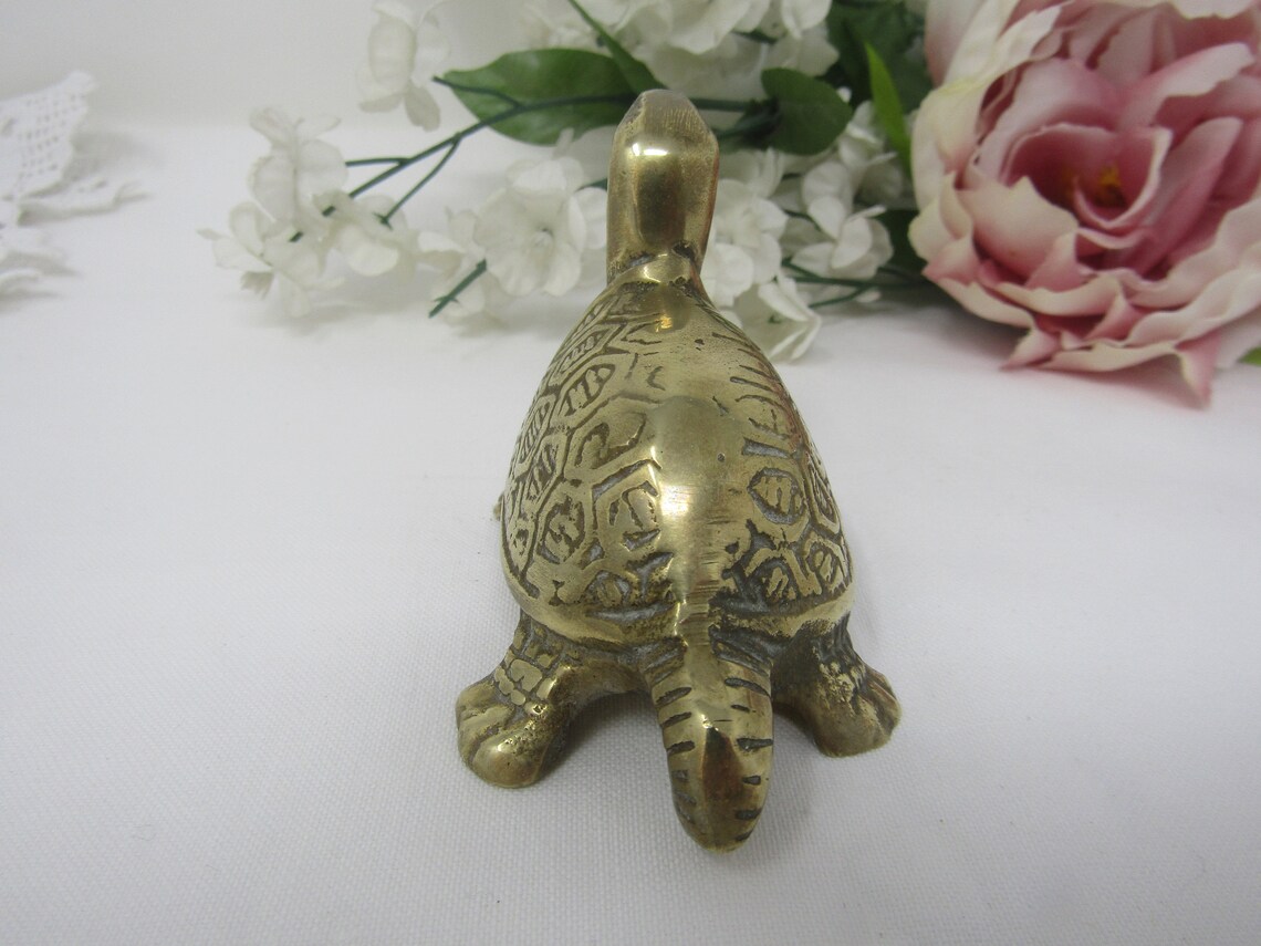 Small Brass Tortoise Vintage Turtle Tortoise Figurine Retro - Etsy
