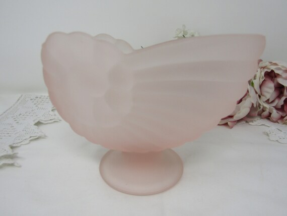 Art Deco Pink Glass Vase Nautilus Shell Posy Bowl Gift for - Etsy