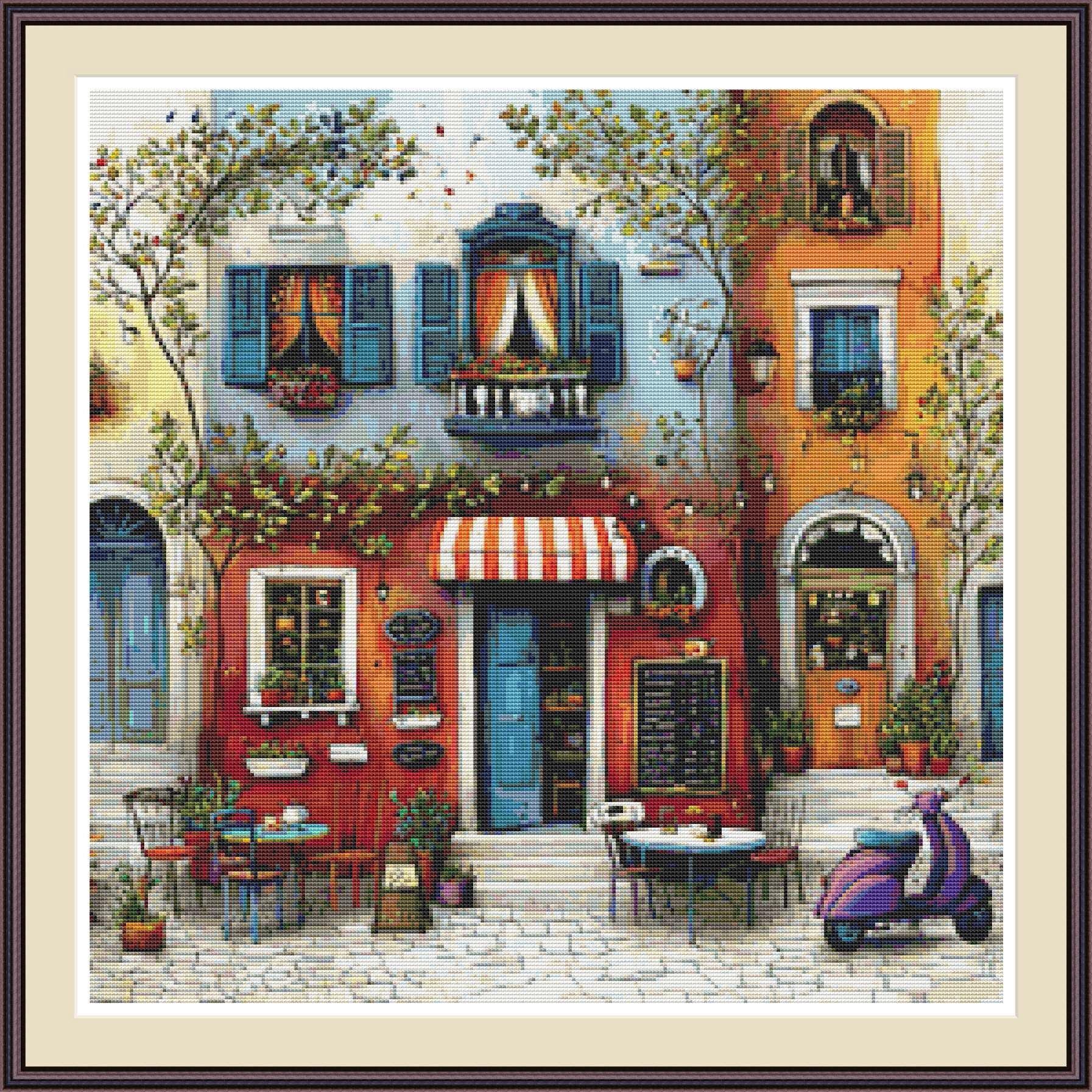 Italian Bistro 2 Cross Stitch Pattern: Mediterranean Cafe Scene (PDF ...