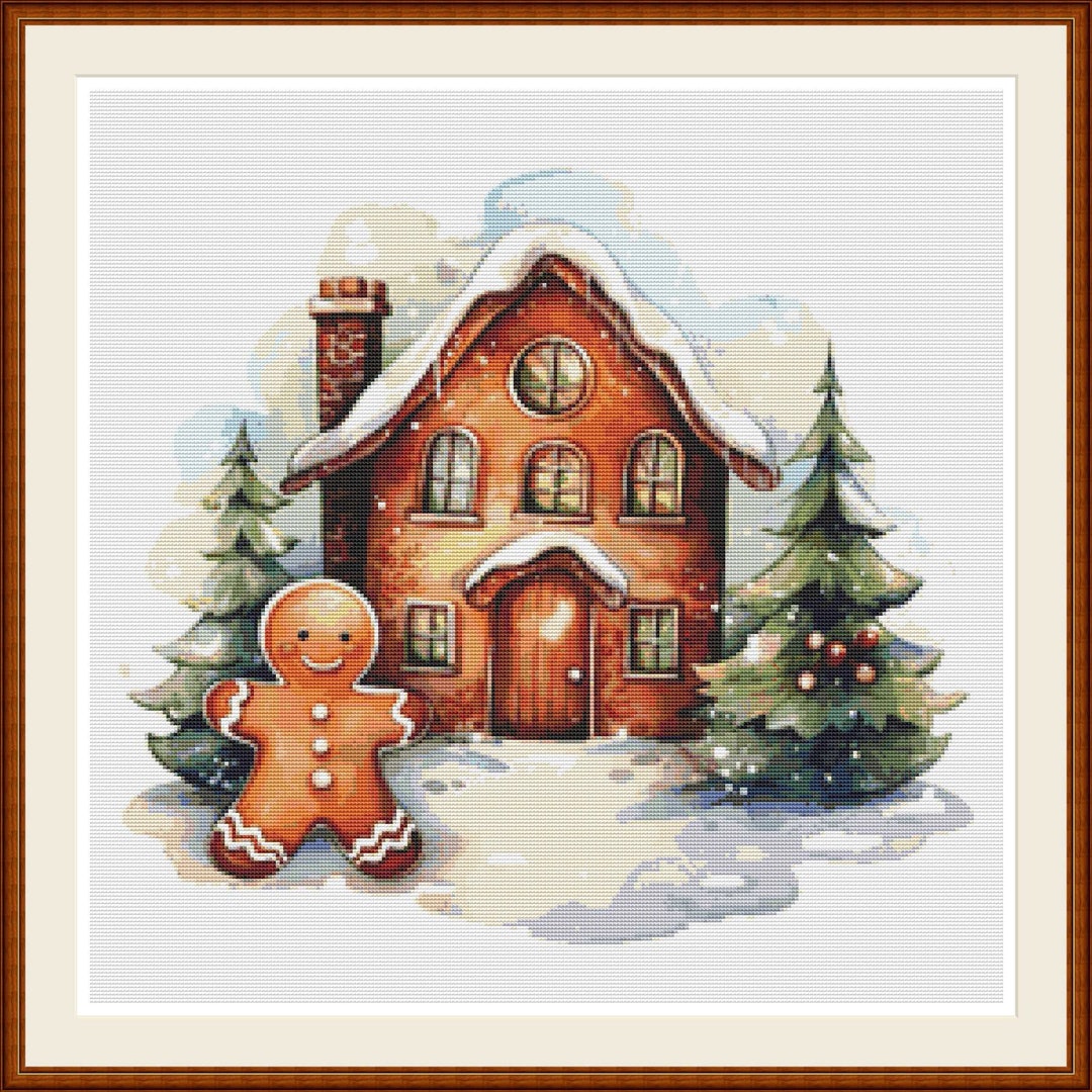 Gingerbread House 1. Cross Stitch Pattern, Counted Cross Stitch, Hand ...